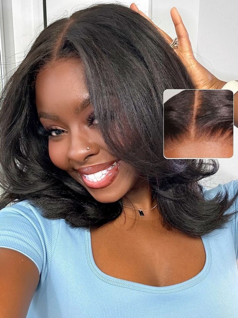 Nadula Flash Sale 13x4 Pre-Everything Yaki Straight Wig Put On And Go Glueless Human Hair Wigs